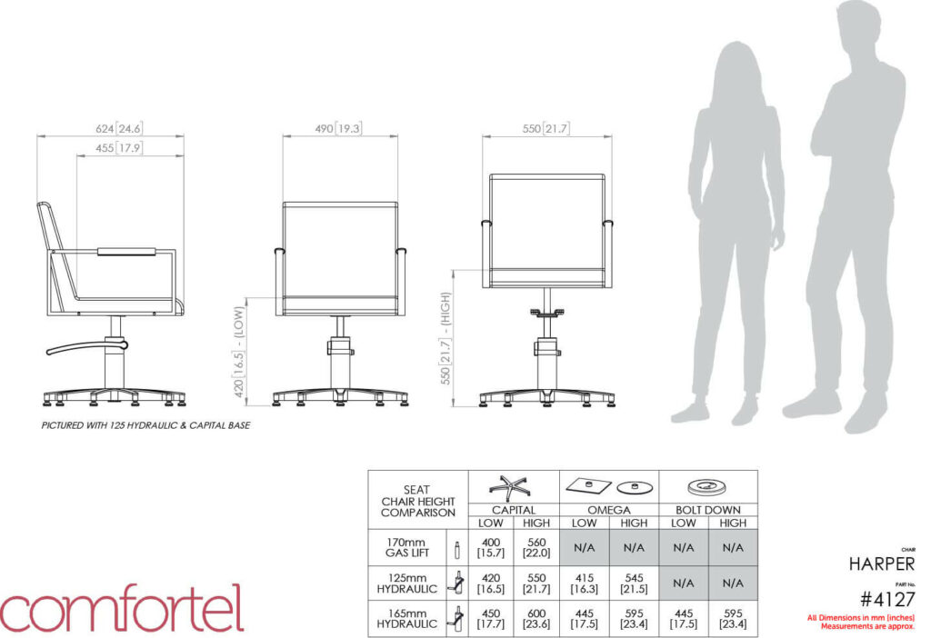 D Harper Styling Chair | Comfortel Salon Furniture USA + Canada
